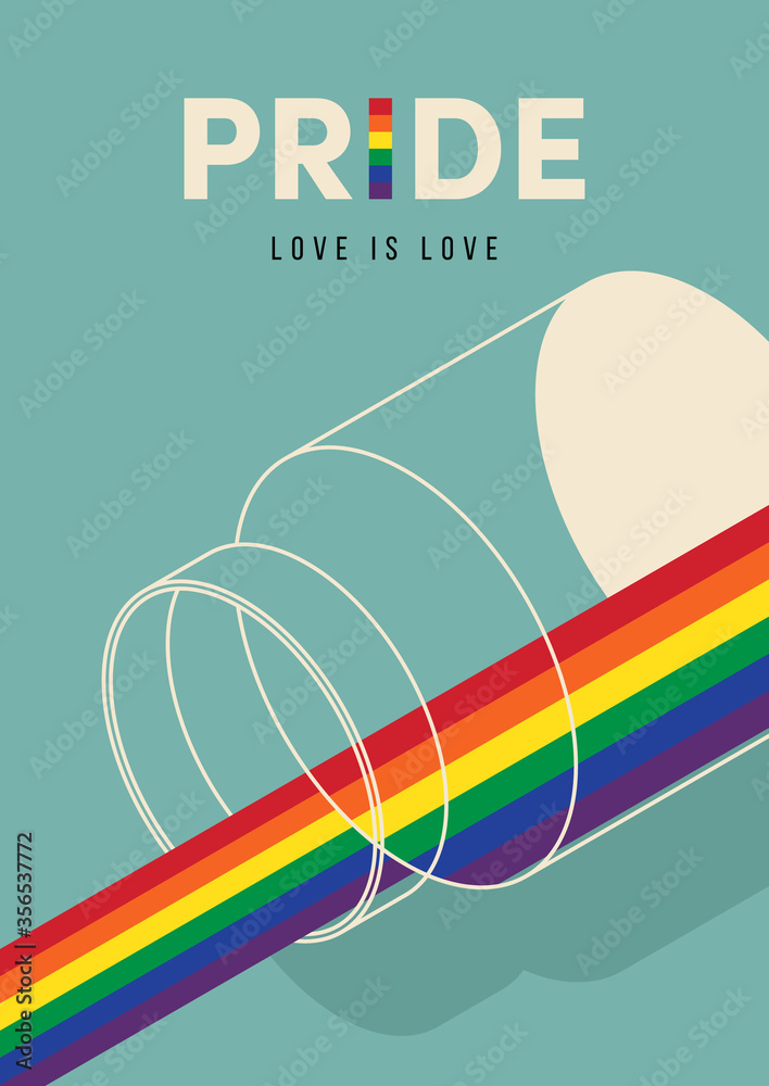 LGBTQ community pride month poster design template background with ...