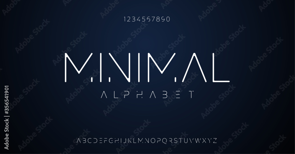 Minimal abstract alphabet fonts and numbers. elegant Lettering for ...
