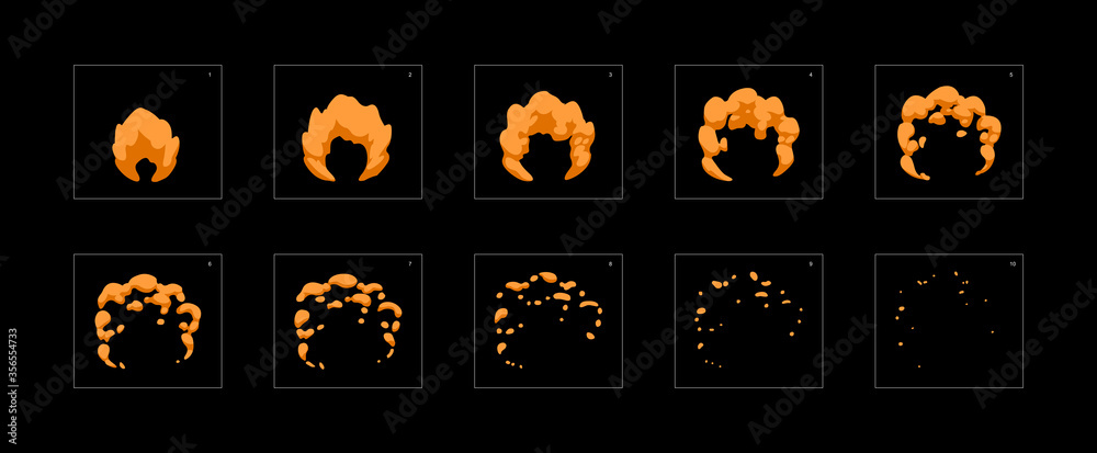 Dust explosion effect. Blast animation effect. Animation Sprite sheet ...