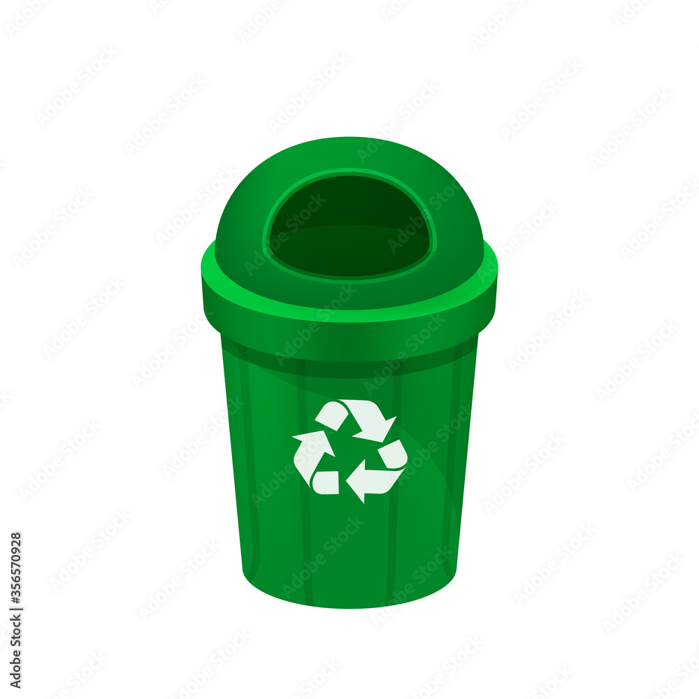 Green Bin Isolated On White Background Clip Art Of Recycle Bin Small Illustration Green Bin