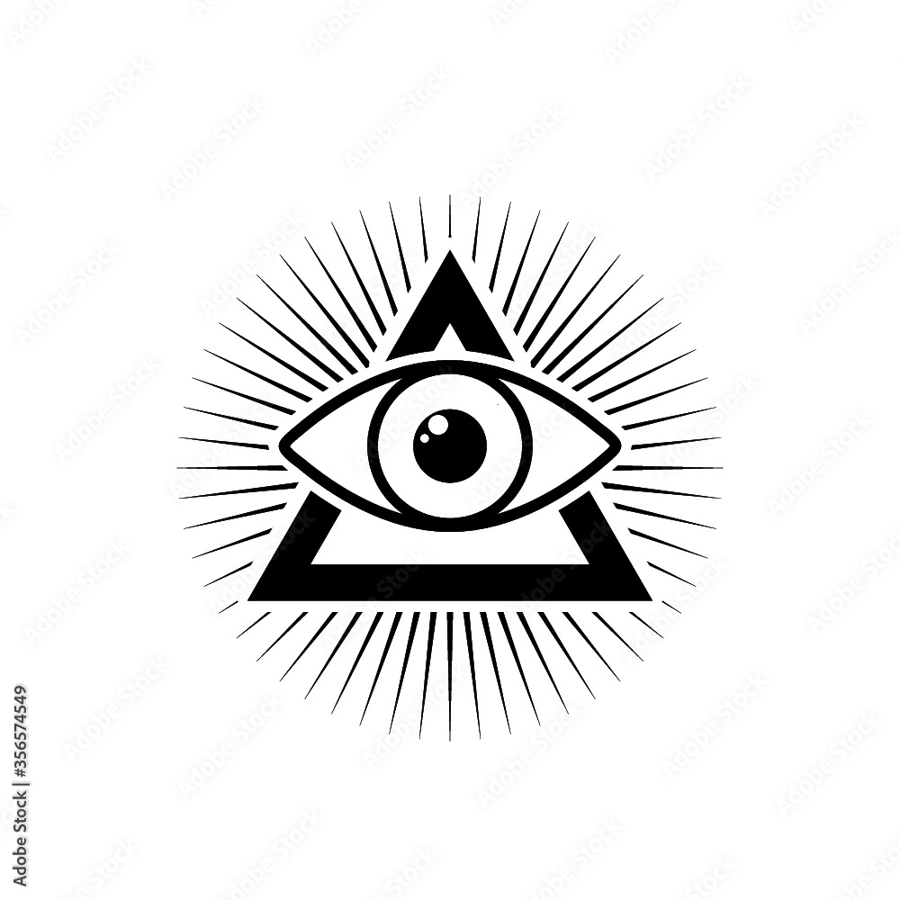 Sacred Masonic symbol. All Seeing eye, the third eye isolated on white ...