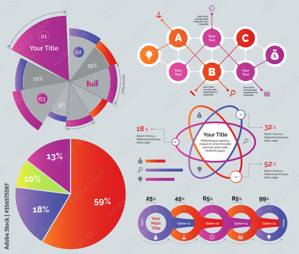 percentage-and-option-diagram-set-can-be-used-for-statistics-workflow