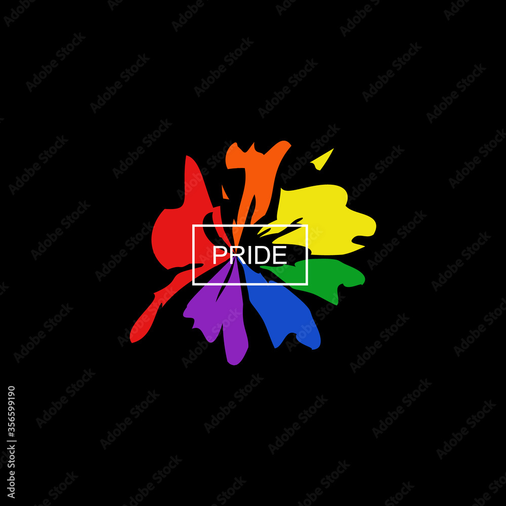 LGBT LGBTQ pride flag flower logo icon Rainbow love concept Hand drawn ...