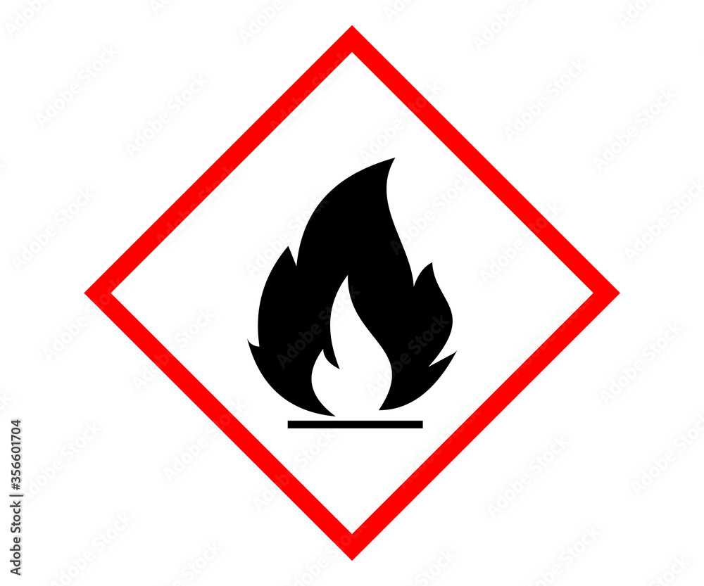 flame icon, inflammable label sign vector caution vector Stock Vector ...