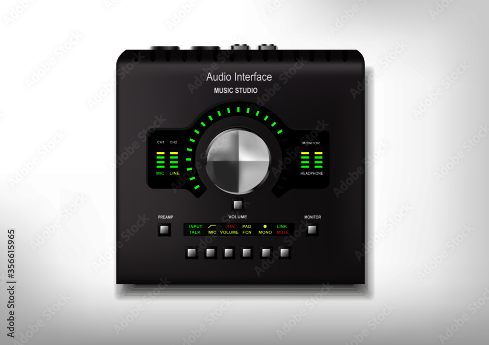 Realistic Technology object,Vector drawings of external audio ...