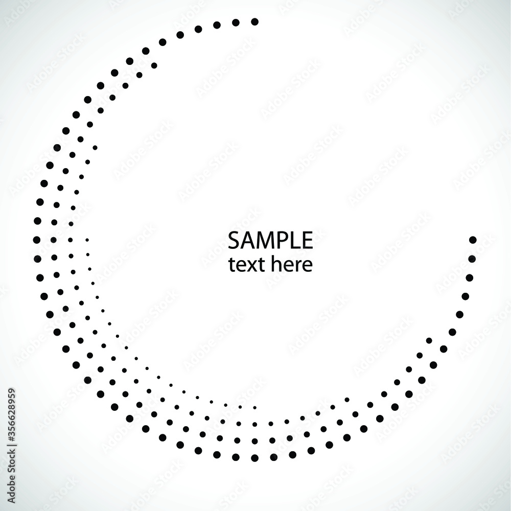 Halftone dots in circle form. round logo . vector dotted frame . design ...