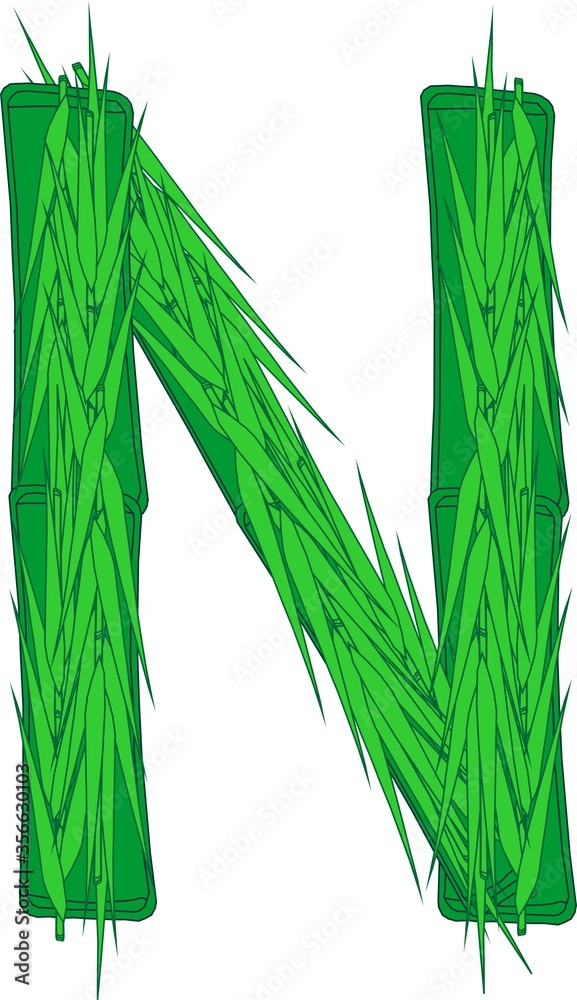 alphabet . font bamboo. designed based on parts of bamboo Stock Vector ...