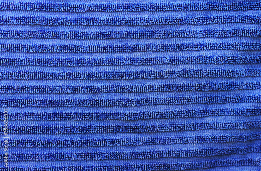 Terry cloth blue paper towel background. Bright blue lined soft terry ...