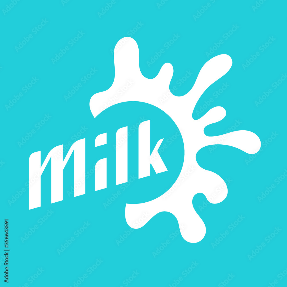 Milk circle badge and dairy labels with splashes and bolts. Milk badge ...