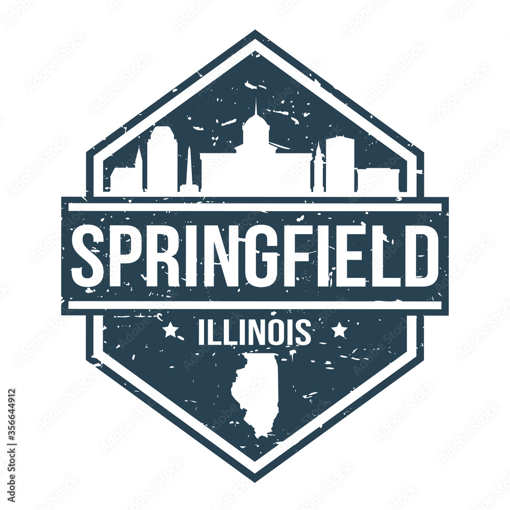 Springfield Illinois Travel Stamp Icon Skyline City Design Stock Vector ...
