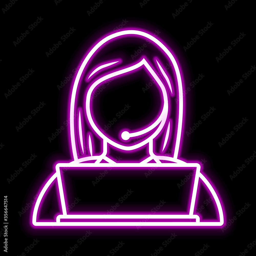 Secretary icon. Glowing sign logo vector Stock Vector | Adobe Stock