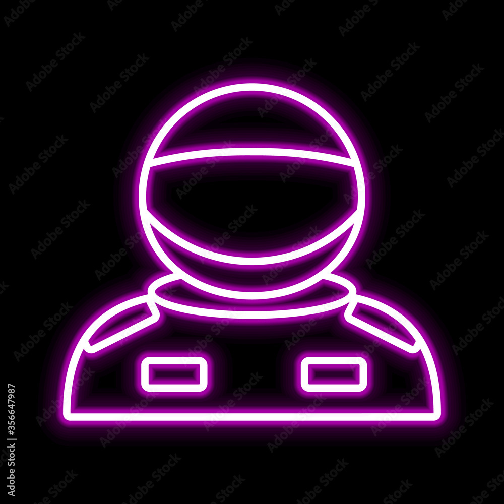 Cosmonaut icon. Glowing sign logo vector Stock Vector | Adobe Stock