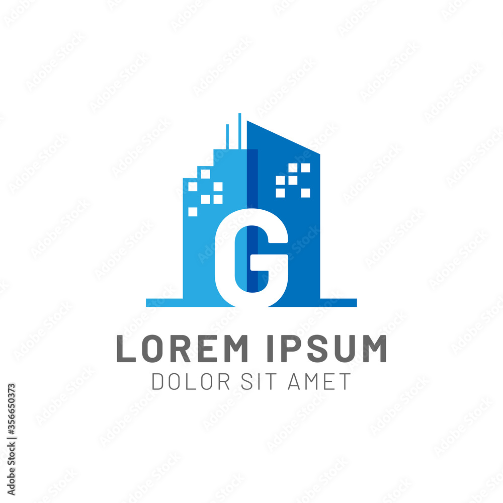 Negative Space Letter G And Building And Construction Logo Vector ...