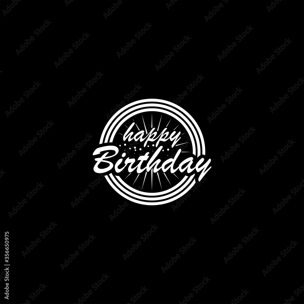 happy birthday logo design vector illustrator Stock Vector | Adobe Stock