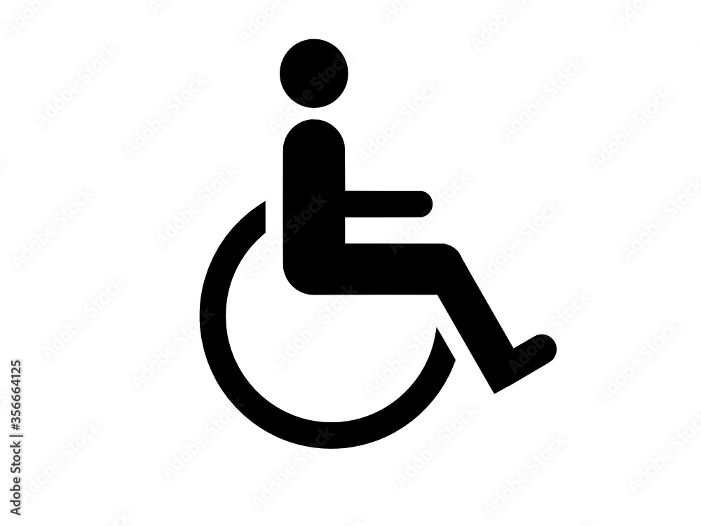 Behindert Icon Rollstuhl isoliert Vorlage Hintergrund Stock Vector | Adobe Stock