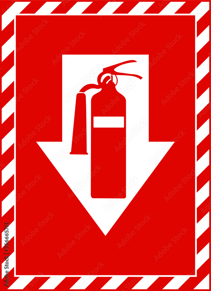 fire extinguisher sign alarm vector label plaque Stock Vector | Adobe Stock