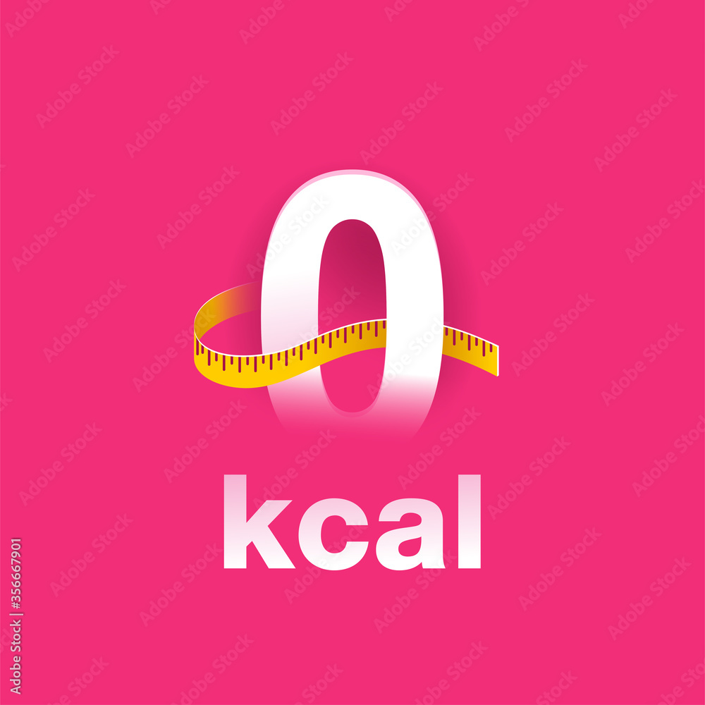 0 kcal banner for advertising of zero calories diet food products ...