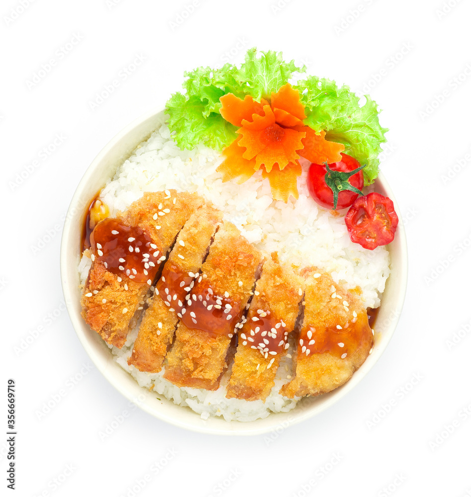 Tonkatsu Donburi Kutsudon deep fried pork cutlet in Bowl rice recipe ...