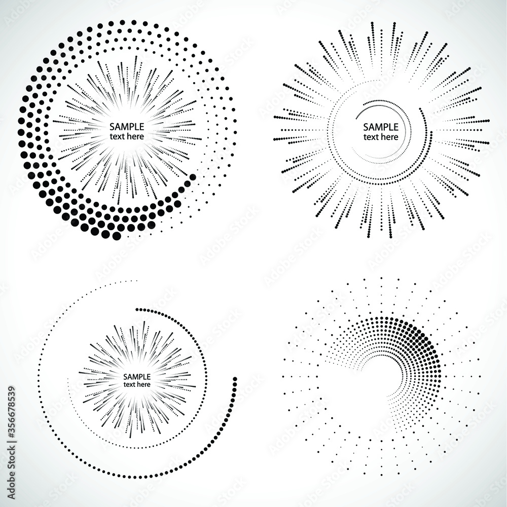 Halftone dots in circle form. round logo . vector dotted frame . design ...