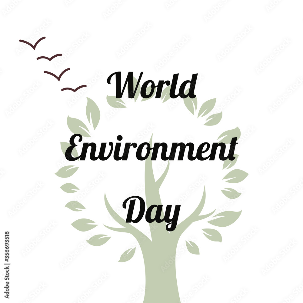 new year tree, world environment day wishes greeting card on abstract ...