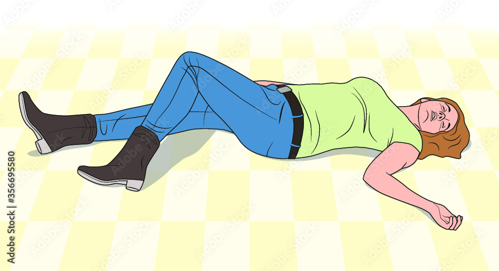 Persona inconsciente en el suelo Stock Vector | Adobe Stock
