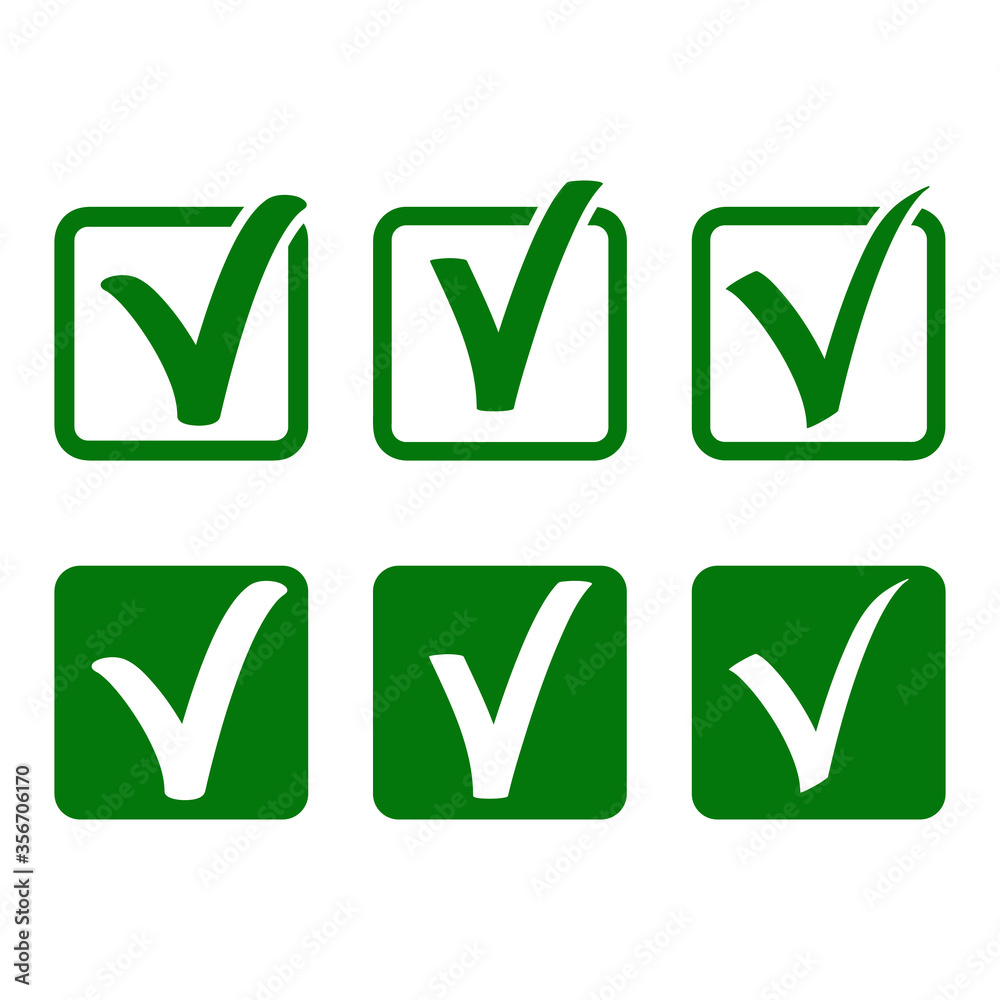 vector tick signs set on white background Stock Vector | Adobe Stock