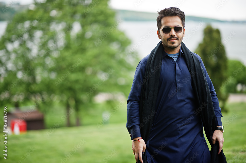 Stylish pakistani indian muslim arabic man in kurta dhoti suit and ...