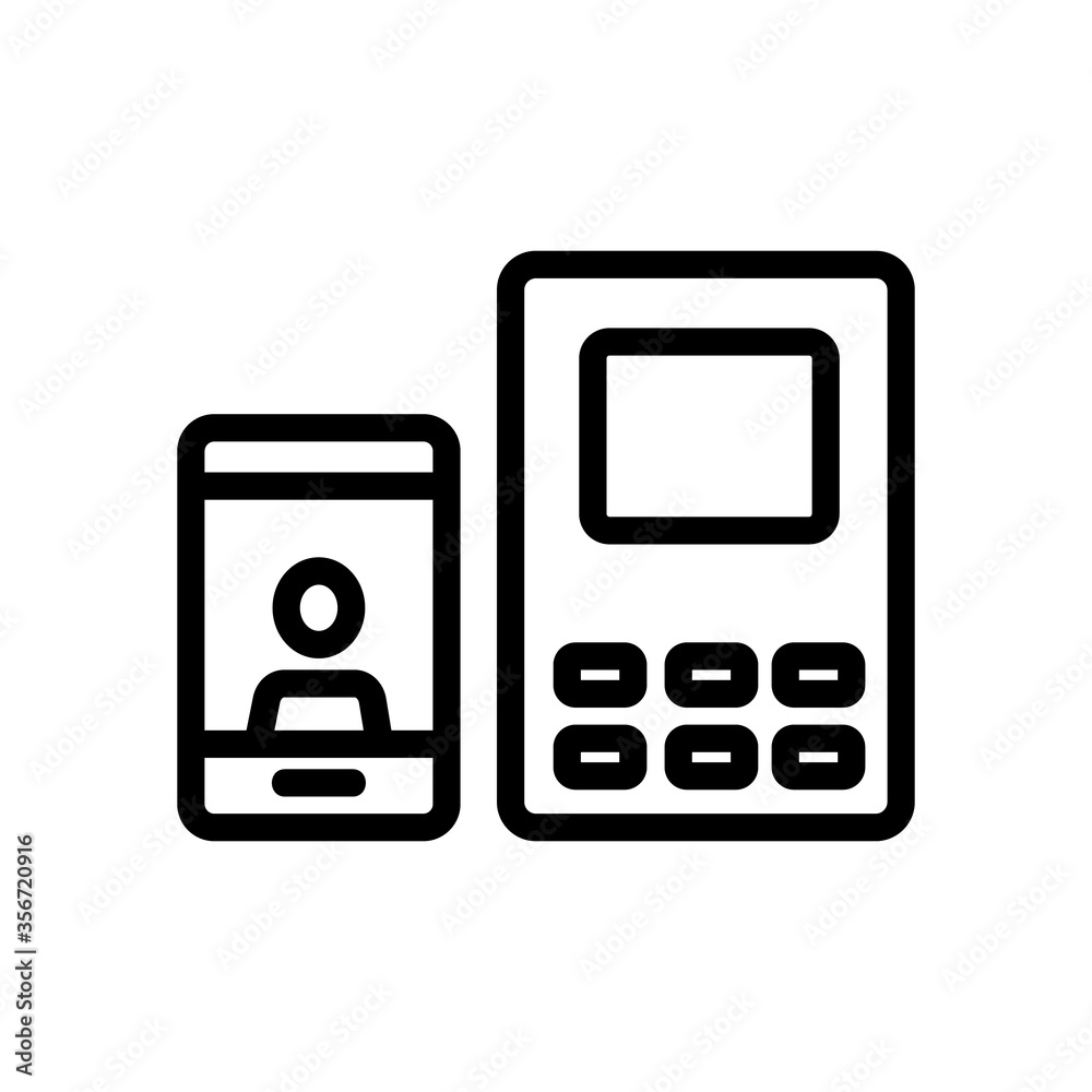 intercom and mobile phone icon vector. intercom and mobile phone sign ...