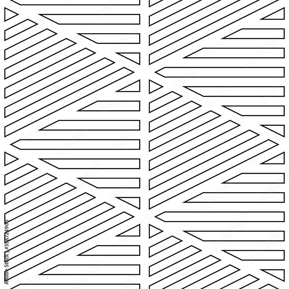 Black diagonal and horizontal lines contours on white background ...