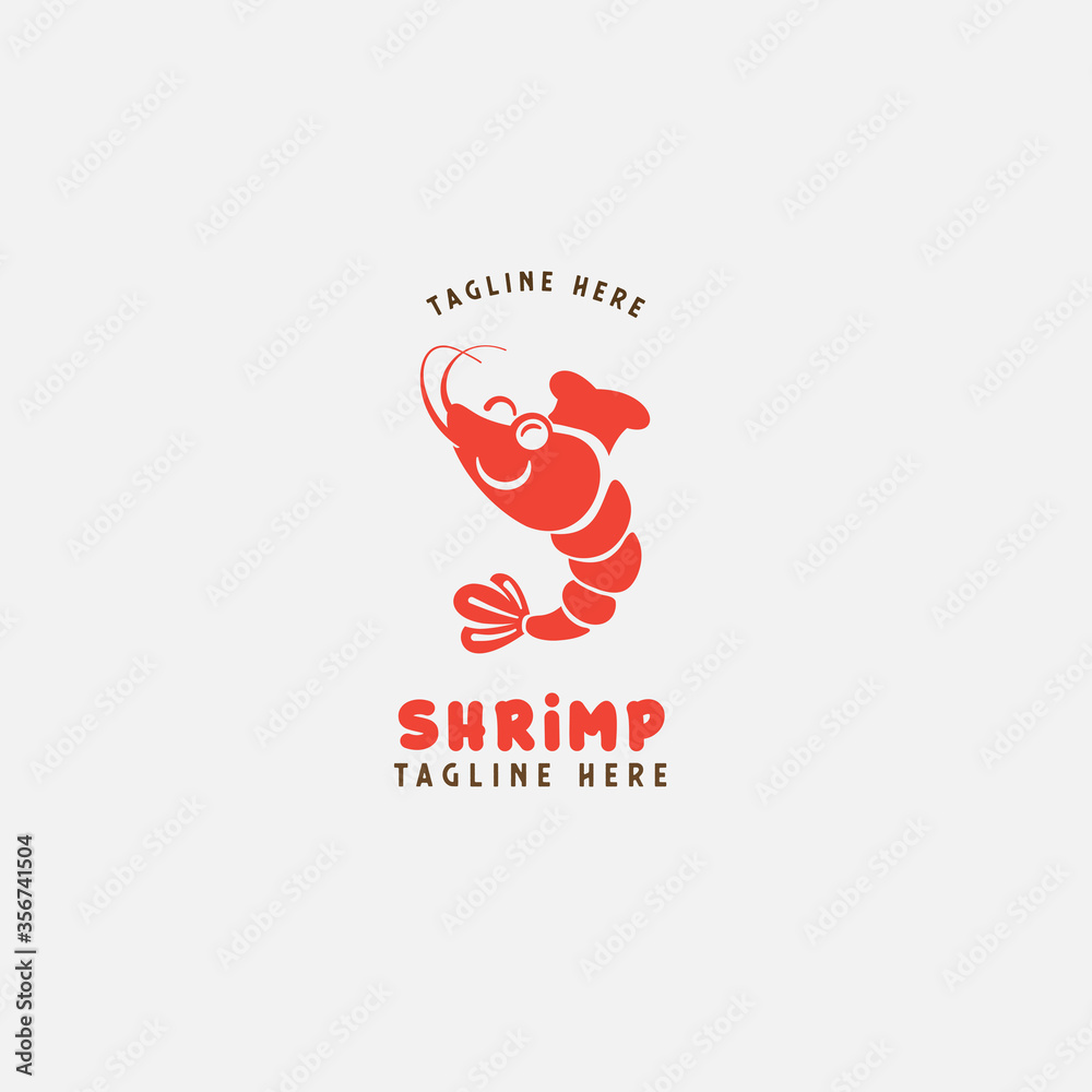 Shrimp, prawn logo vector design, seafood restaurant logo Stock Vector ...