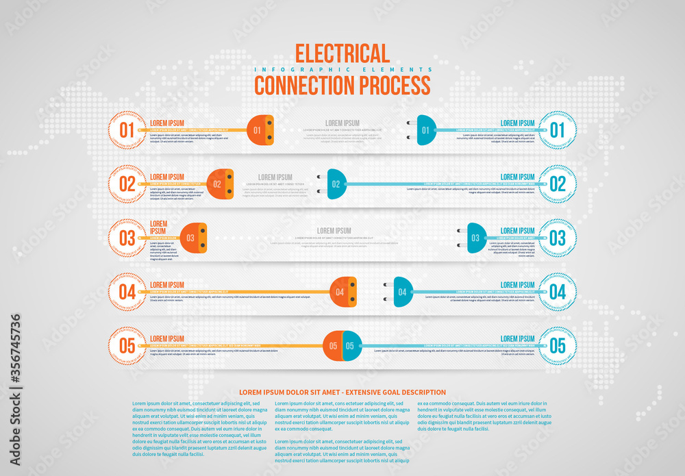 Electrical Connection Process Infographic Stock Template | Adobe Stock