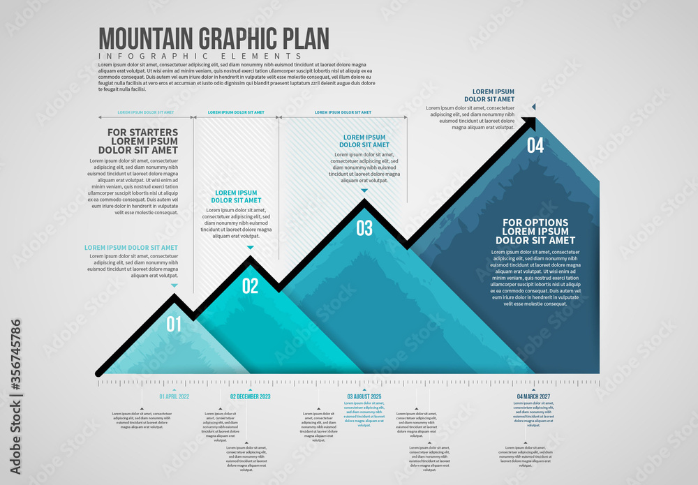 Infographic with Mountain Illustration Stock Template | Adobe Stock