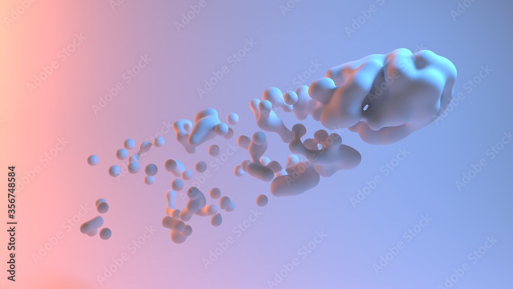 floating blob ball liquid flying modern design background metaball ...