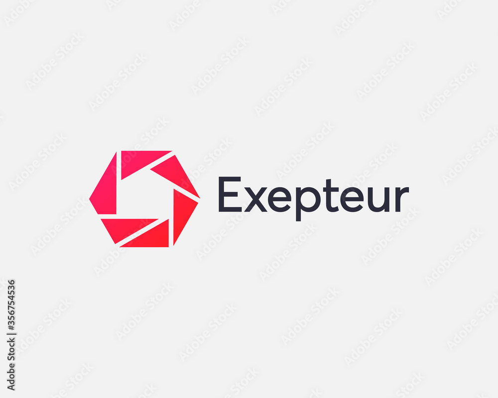 Abstract shutter logo icon design modern minimal style illustration ...