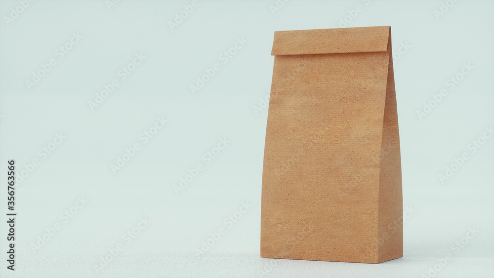 Craft paper package 3D rendering isolated on white background ...