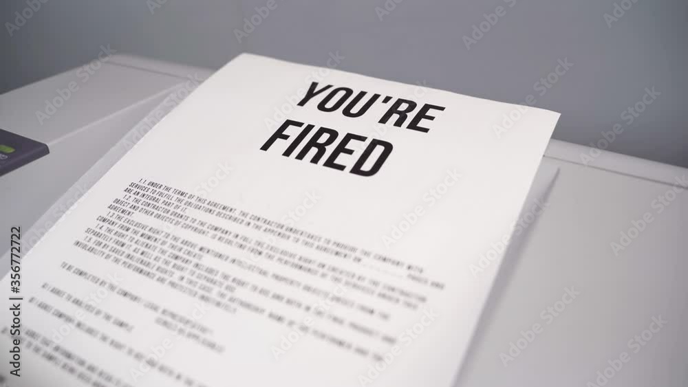 Layoffs, business closures, unemployment. Paper with words YOURE FIRED ...