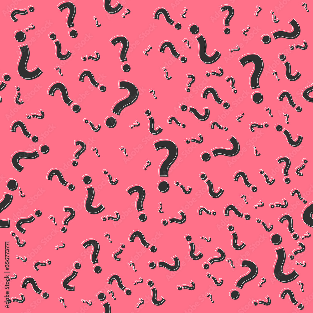 Question mark seamless pattern. Trivia poster design template, random ...