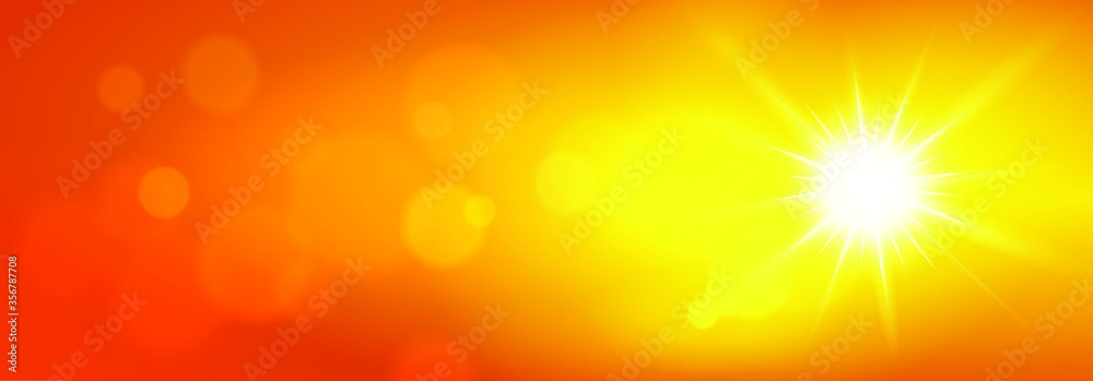 Shining summer sun background with bokeh Stock Vector | Adobe Stock