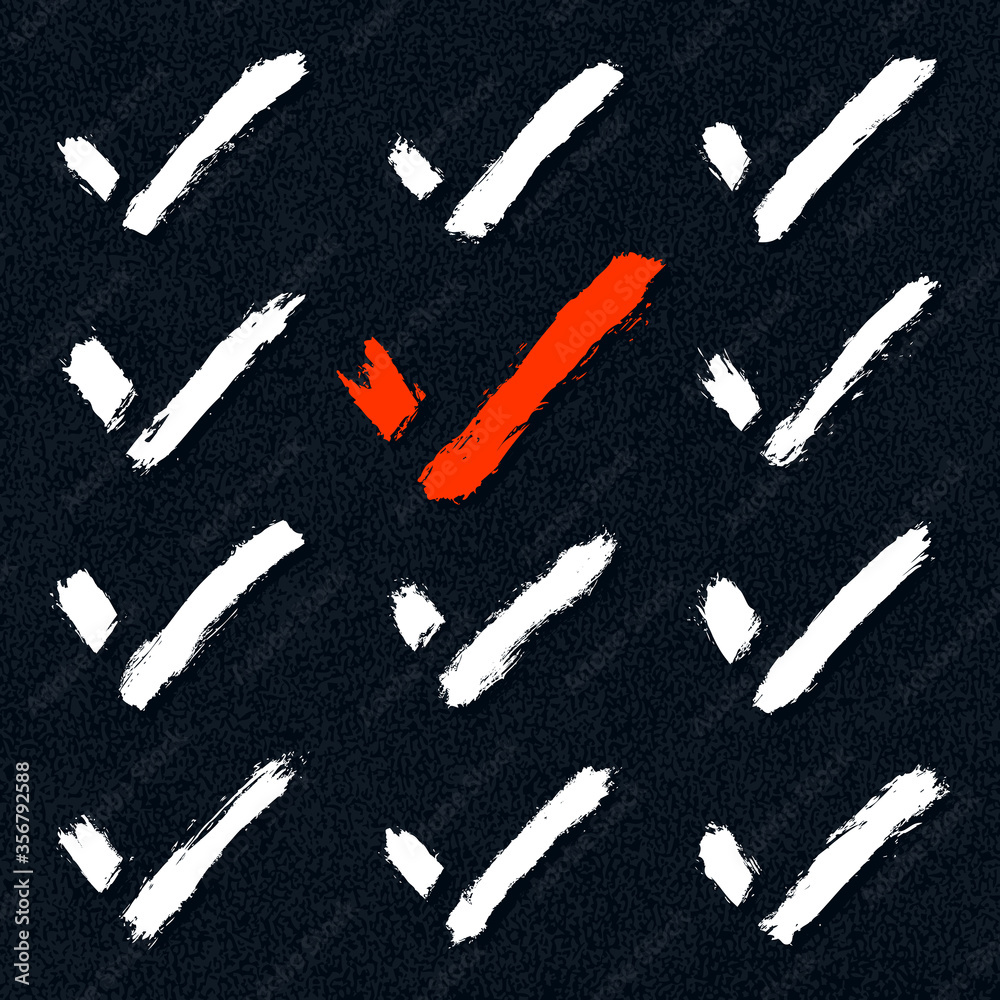 Set of check mark hand drawn signs. Collection of checkmark symbols ...