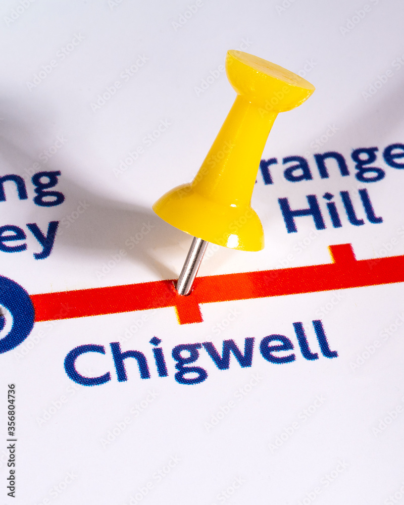 Chigwell Station on a London Underground Map Stock Photo | Adobe Stock