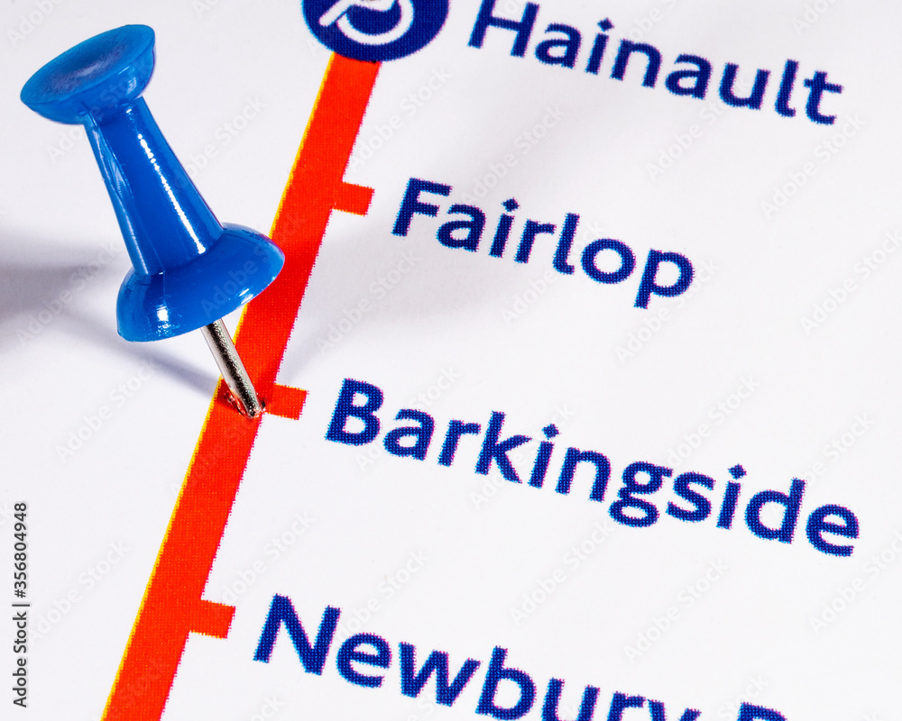 Barkingside Station on the London Underground Map Stock Photo | Adobe Stock