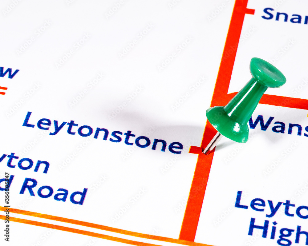 Leytonstone Station on a London Underground Map Stock Photo | Adobe Stock