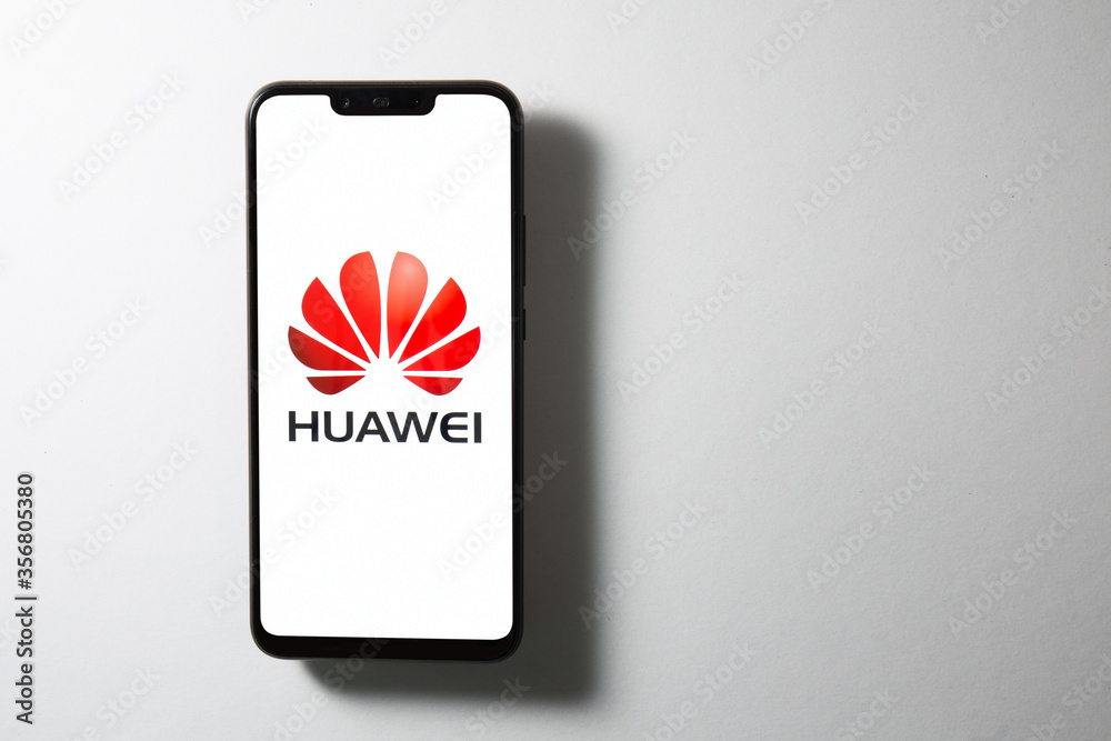Huawei logo on screen of Huawei Nova 3i. Huawei Technologies Co., Ltd ...