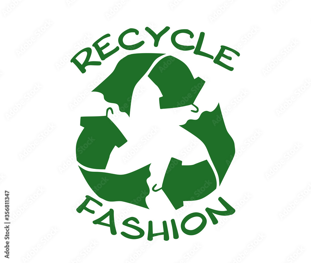 Recycle fashion with recycle textiles symbol recycle sign, sustainable ...