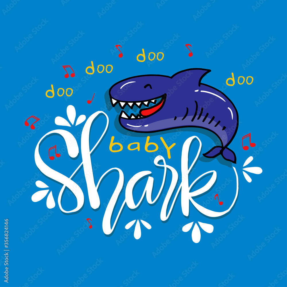 Baby shark lettering concept for T-Shirts, Hoodie, Tank, gifts. card ...