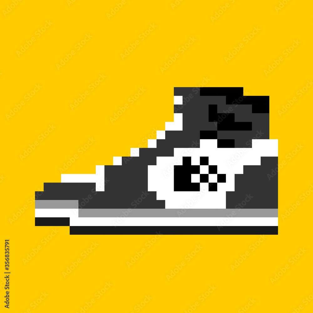 8 bit pixel shoes image. Vector Illustration of pixel art. Stock Vector ...