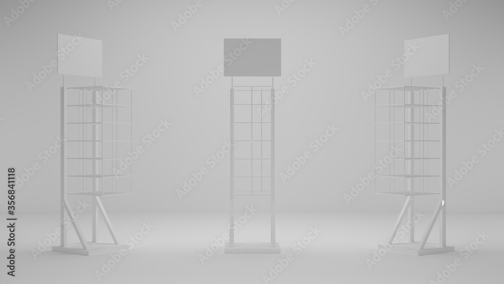 3D beverage bottle display gondola design for store display mock ...