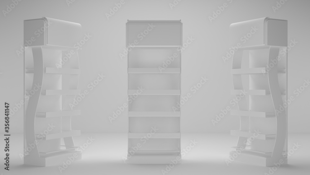 3D modern gondola display design customize store product display ...