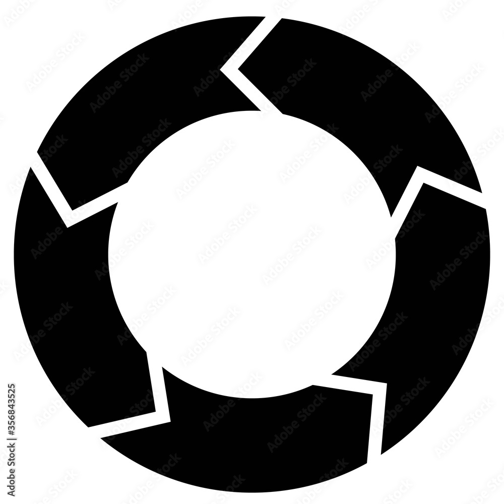 Circular rotation diagram. Recycle renewable movement with five steps ...
