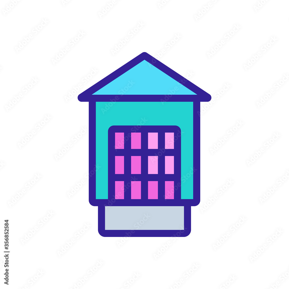 cage with feeding trough icon vector. cage with feeding trough sign ...
